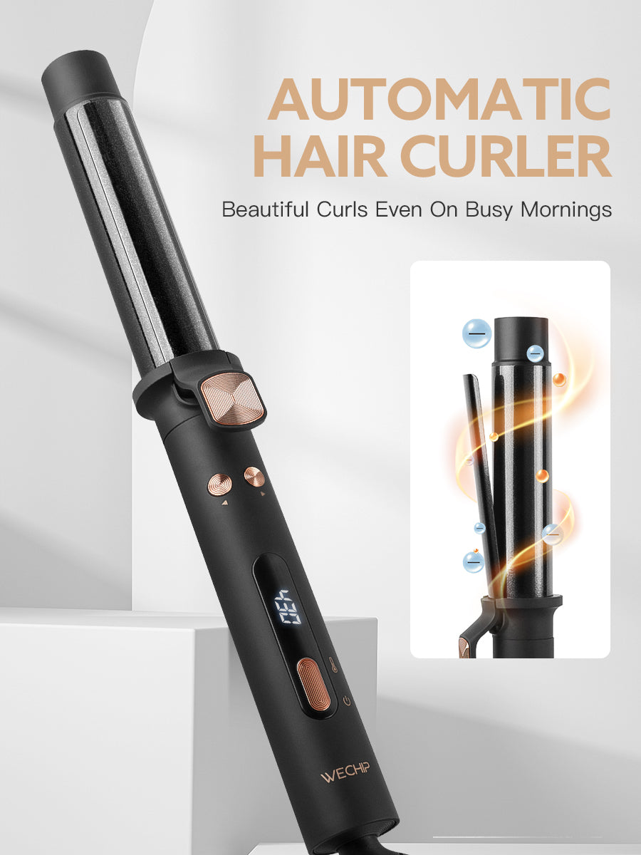Rotating Curling Iron with Titanium Nano Coating - Wechip Self-Rotating ...