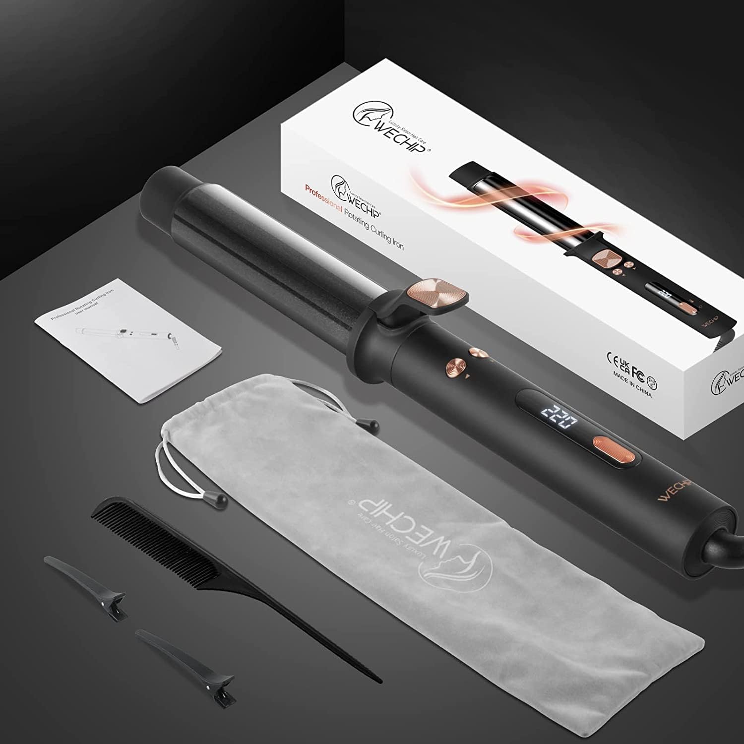 Rotating Curling Iron with Titanium Nano Coating - Wechip Self-Rotating Curling Iron – webeauty